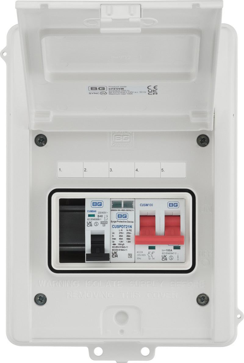 SYNC ENERGY 5 MOD | 40A MCB | TYPE 2 SPD | 100A MAIN SWITCH | IP65