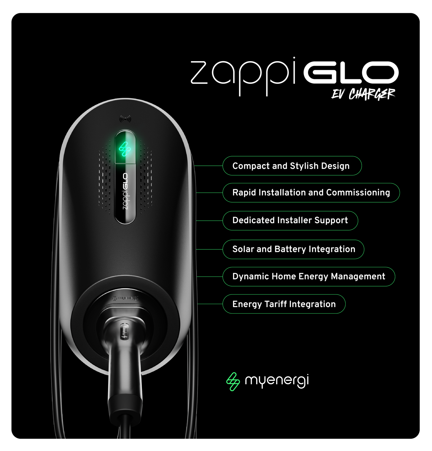 MYENERGI ZAPPI GLO: 7kW | TETHERED | SINGLE PHASE