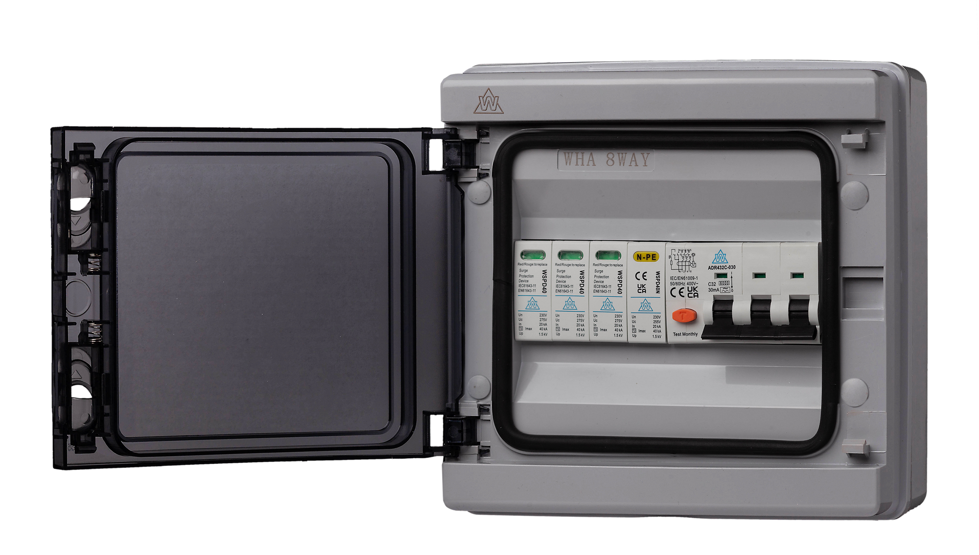 WCED 3-PHASE | 40A | A TYPE RCBO C CURVE | SPD | IP65 – voltaev.co.uk