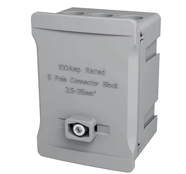 WCED TERMINAL BLOCK: 5 POLE 100A | GREY