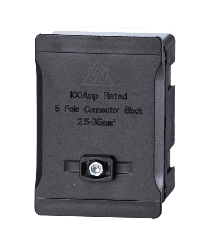 WCED TERMINAL BLOCK: 5 POLE 100A | BLACK